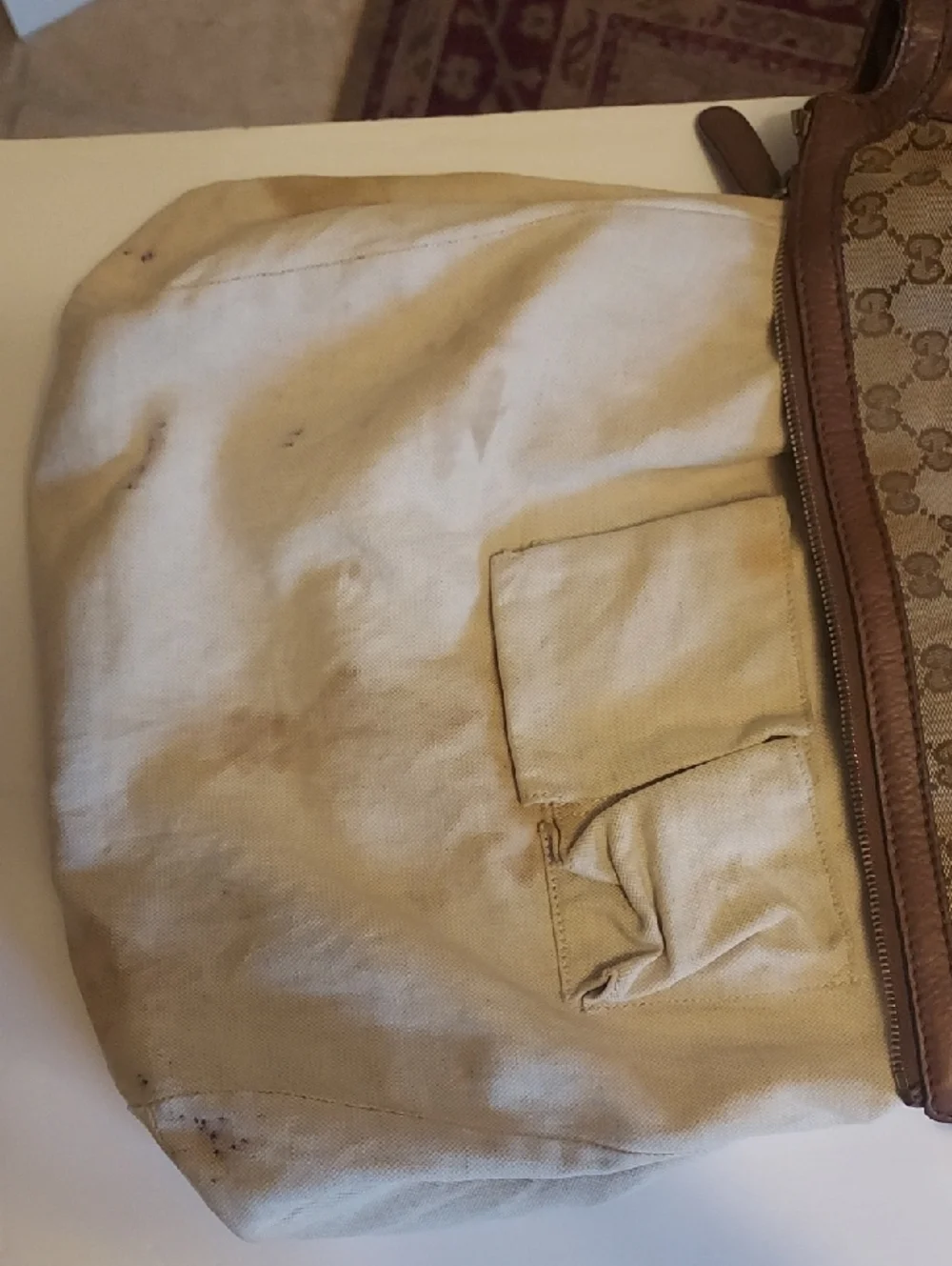 Gucci | Bags | Vintage Gucci Signature Logo Gg Tote Shoulder Bag Beige ...